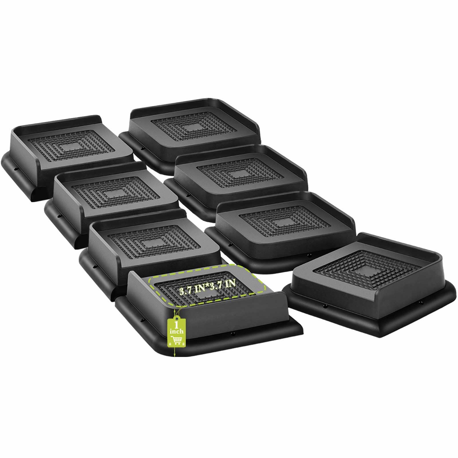 Yookwutar Bed Risers 1 inch, 2 inch, 3 inch, 4 inch, 6 inch, 8 inch ...