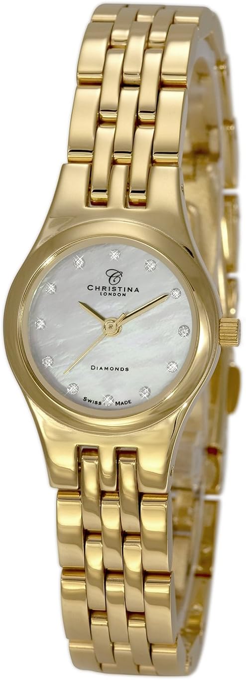 Christina Design London Gold Pvd Ladies 12 Diamond Bracelet Watch ...