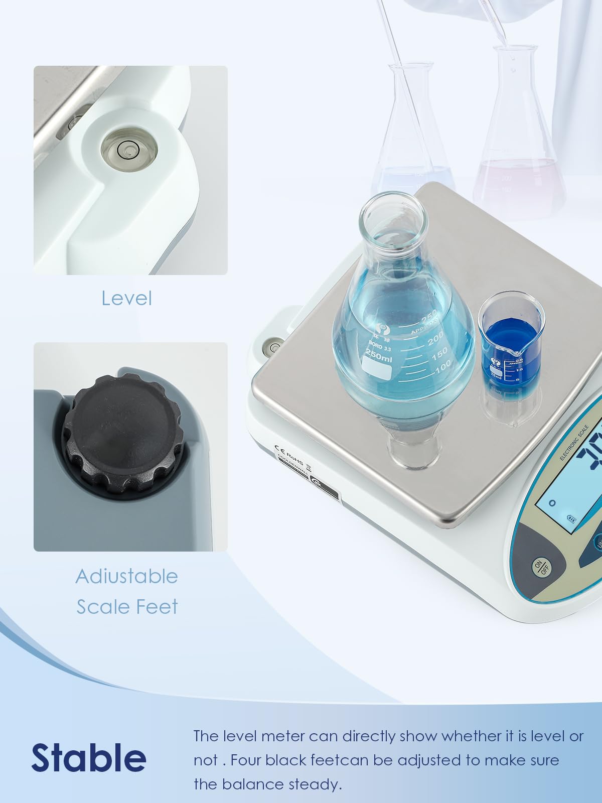 CGOLDENWALL Lab Scale 20kgx0.1g Digital Precision Scale Electronic ...