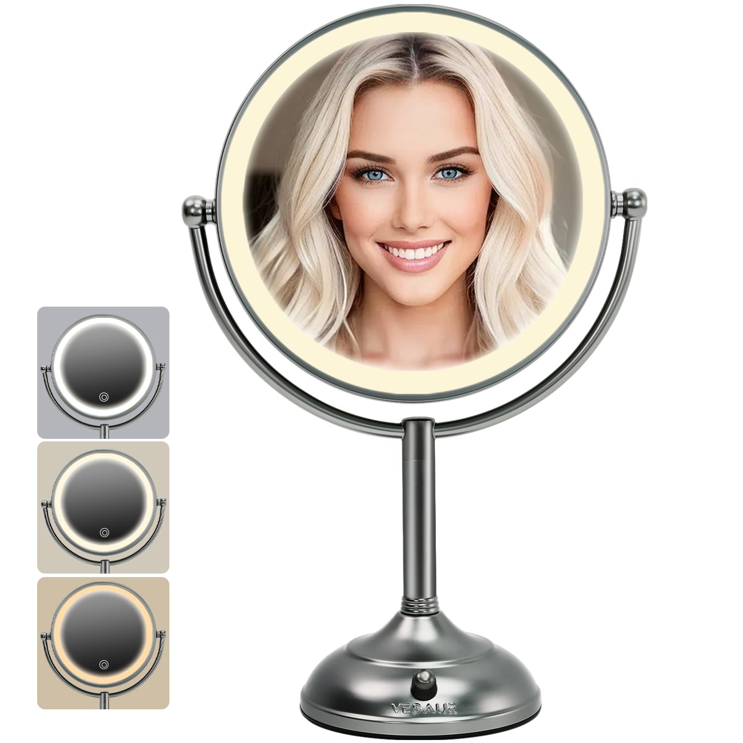 Mua VESAUR 8.5" Unique Black Nickel Lighted Makeup Mirror, 1X/10X HD ...