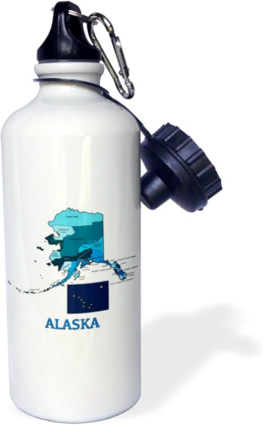 Amazon.com: 3dRose Map and flag of the State of Alaska shows each ...