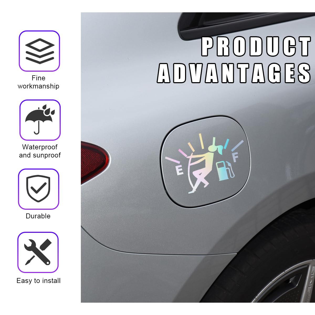 Mua Funny Car Fuel Tank Sticker, Waterproof EF Logo High Gas ...