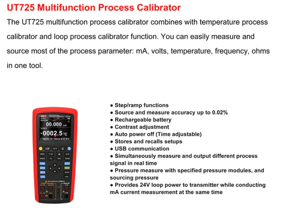 Mua UNI-T UT725 Multifunction Process Calibrator Thermocouple/RTD ...