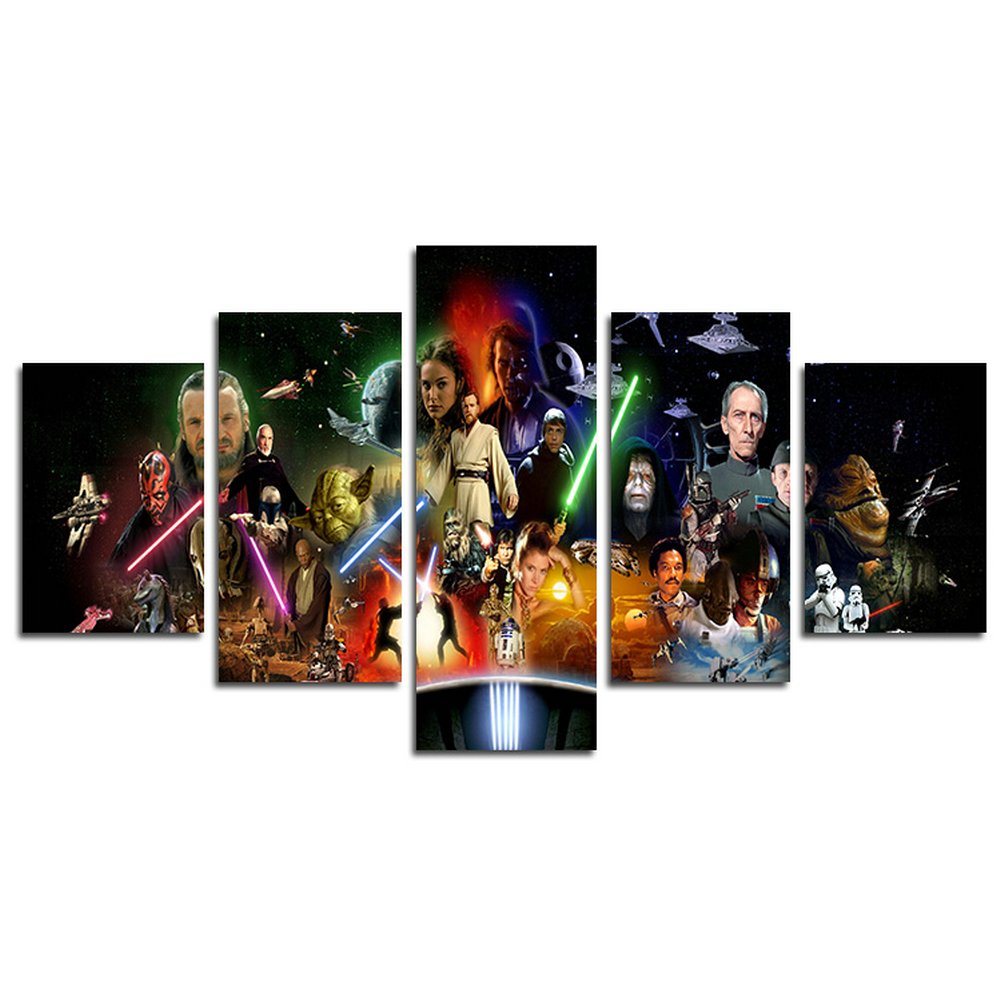 YspgArt66 Print Painting Canvas, 5 Pieces Star Wars movie Canvas Wall ...