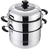 Amazon.co.jp : パール金属 2段 蒸し器 26cm ガラス鍋蓋付 IH対応 ステンレス NEWだんらん H-5875 : ホーム ...