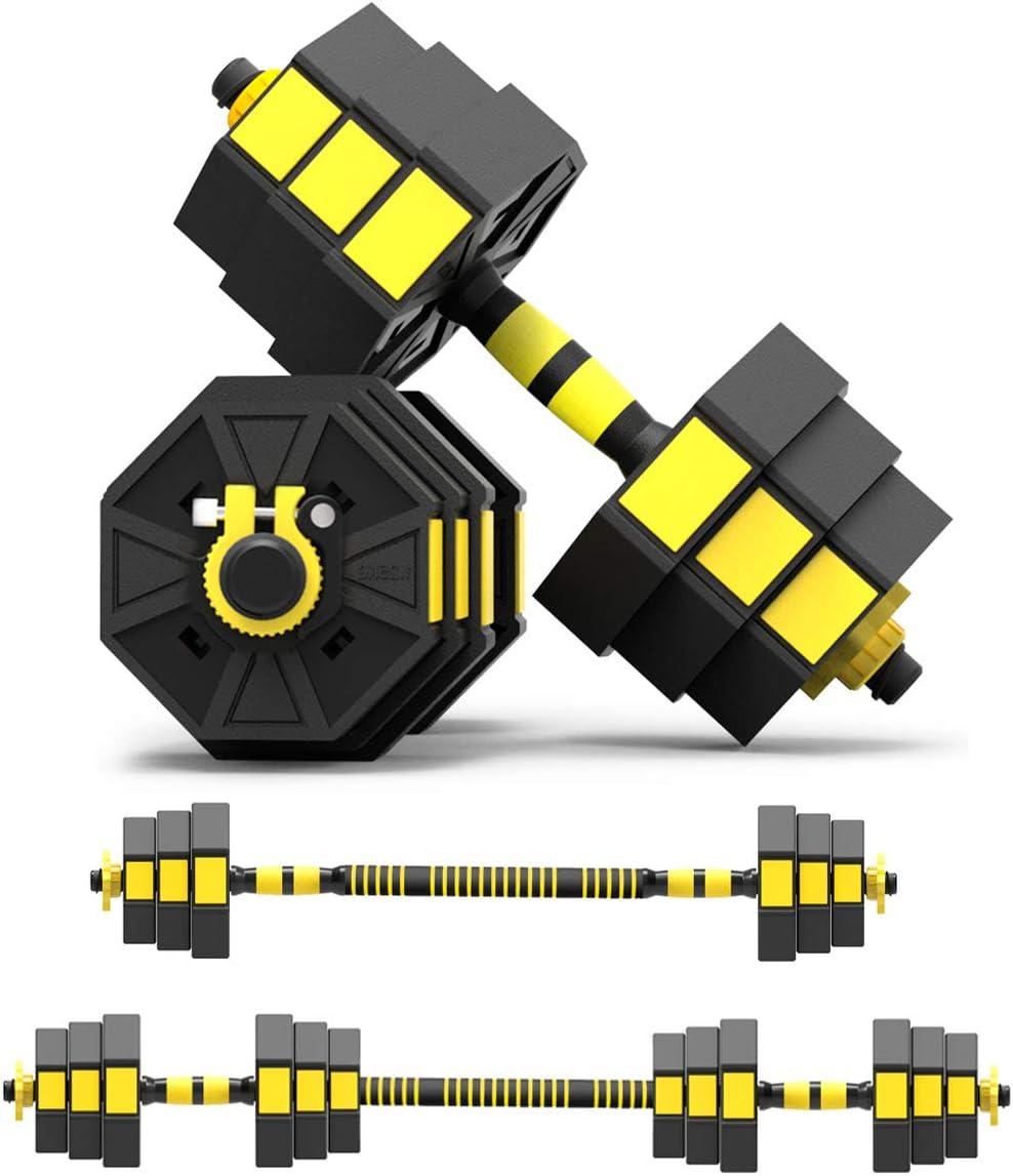Amazon.com : Tespon Adjustable Dumbbells Barbell 2 in 1 with Connector ...