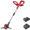 Amazon.com: PowerSmart String Trimmer, 20 Volt Lithium-Ion Cordless ...