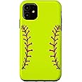 Amazon.com: iPhone 11 Cool Softball Threads Design For Team Player ...