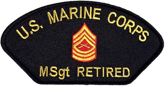 Amazon.com : U S MARINE CORPS Msgt RETIRED with RANK INSIGNIA PATCH ...