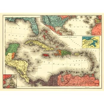 Amazon.com: Historical Map of the Atlantic Ocean, 1650, Antique Map ...