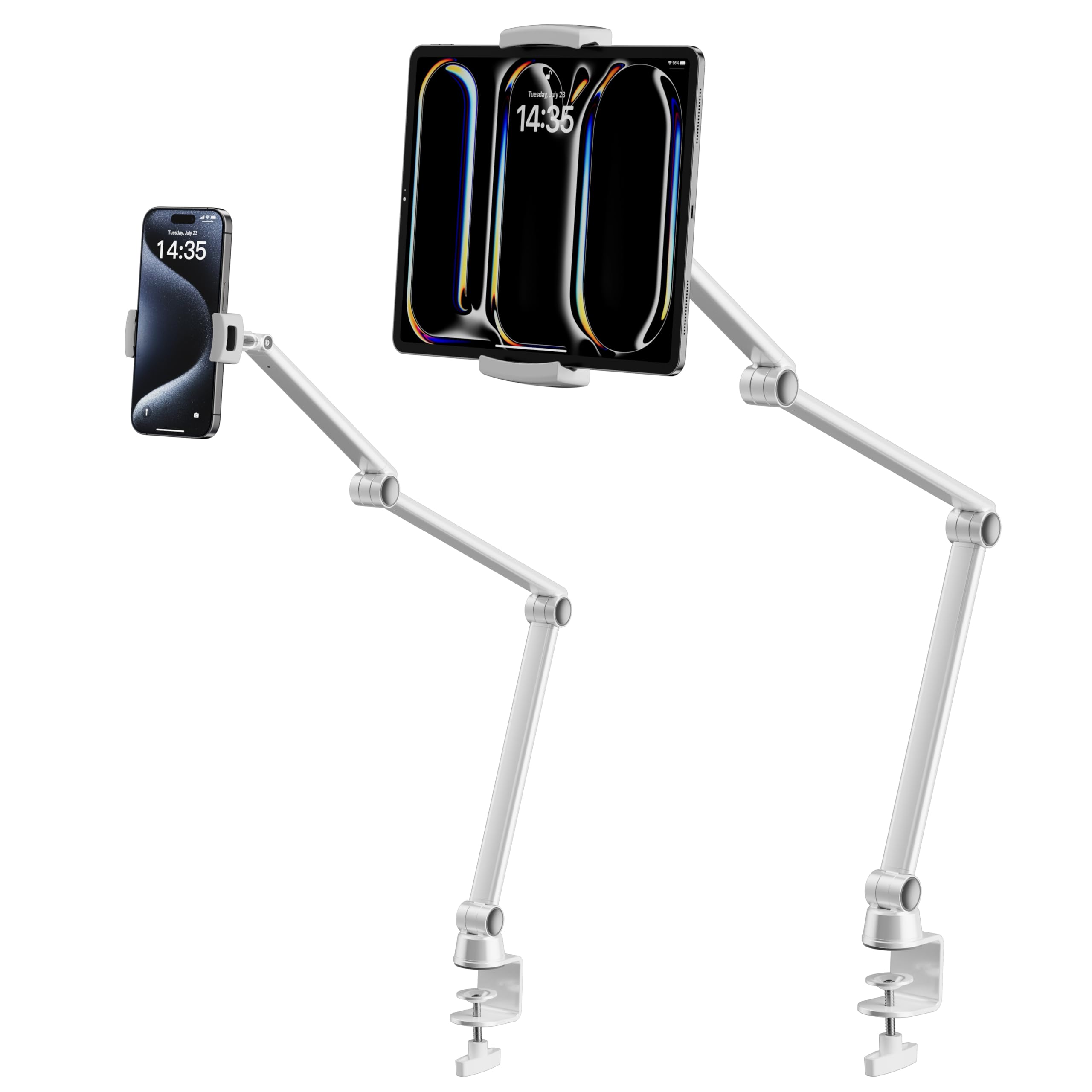 LULULOOK iPad Holder Stand, Aluminum Alloy iPad Arm Mount, Adjustable ...