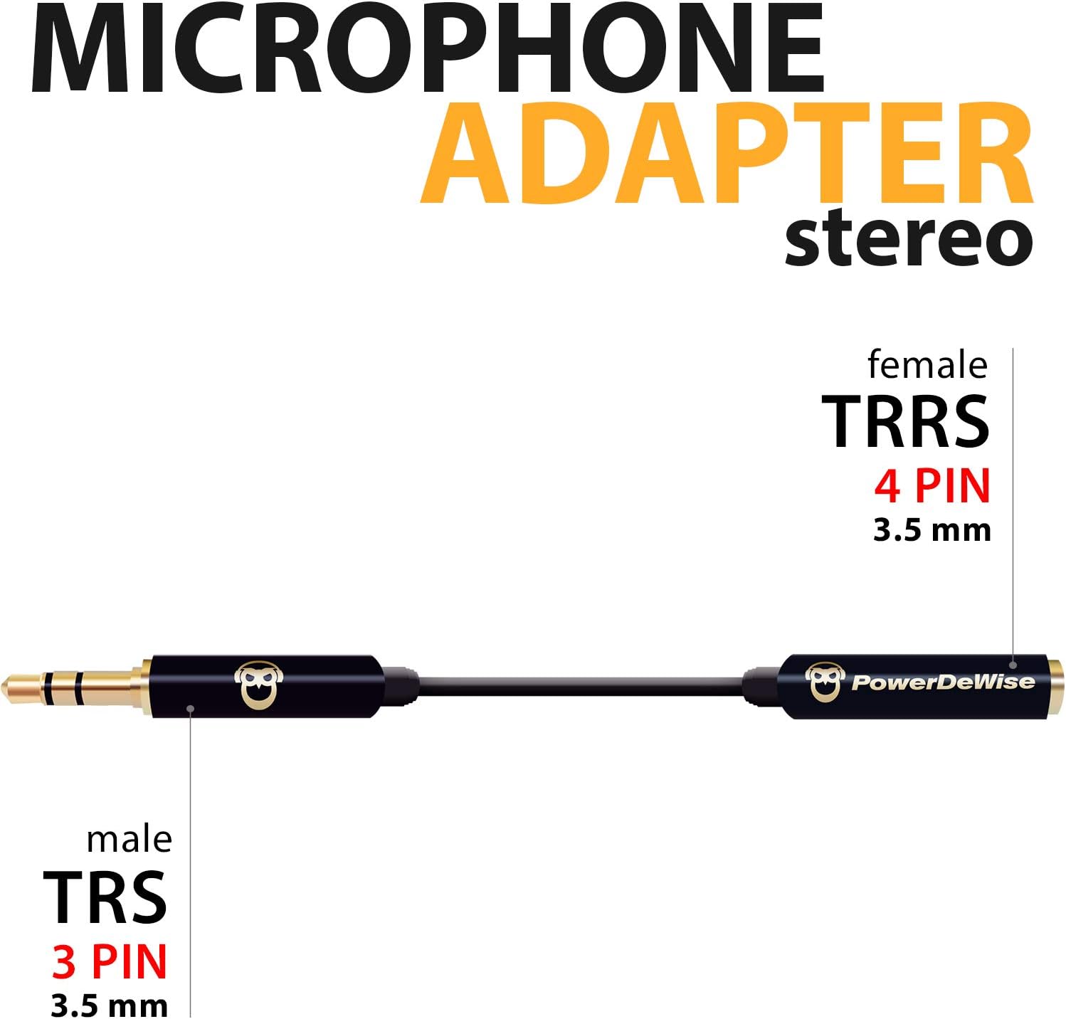 TRRS to TRS Aux Male to Female Adapter Stereo - TRRS: Amazon.co.uk ...