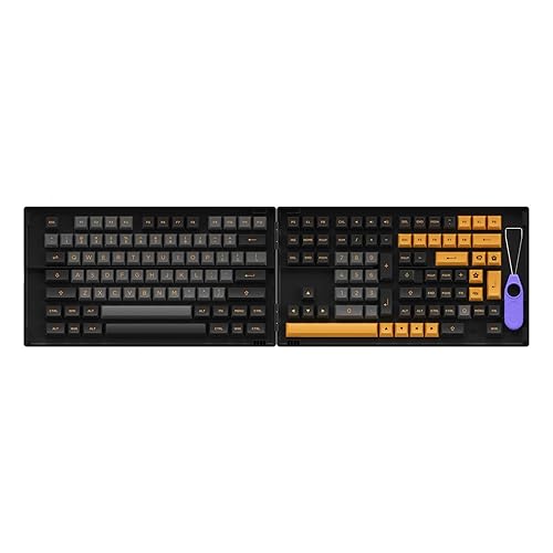 Akko Keycaps Set, Black&Bronze Theme 158-Key ASA Profile PBT Double ...