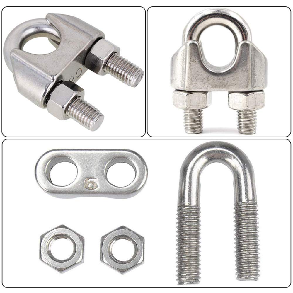 Nuluxi Wire Rope Clamps Rope Fittings Stainless Steel Rigging Wire Rope ...