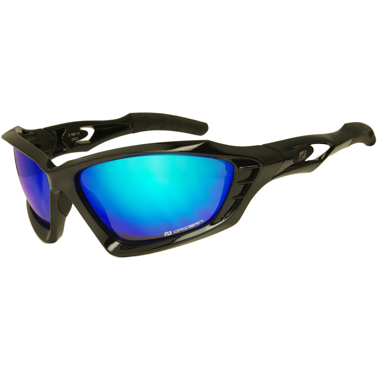 Daisan Elite blau verspiegelte Sportbrille Sonnenbrille: Amazon.de ...