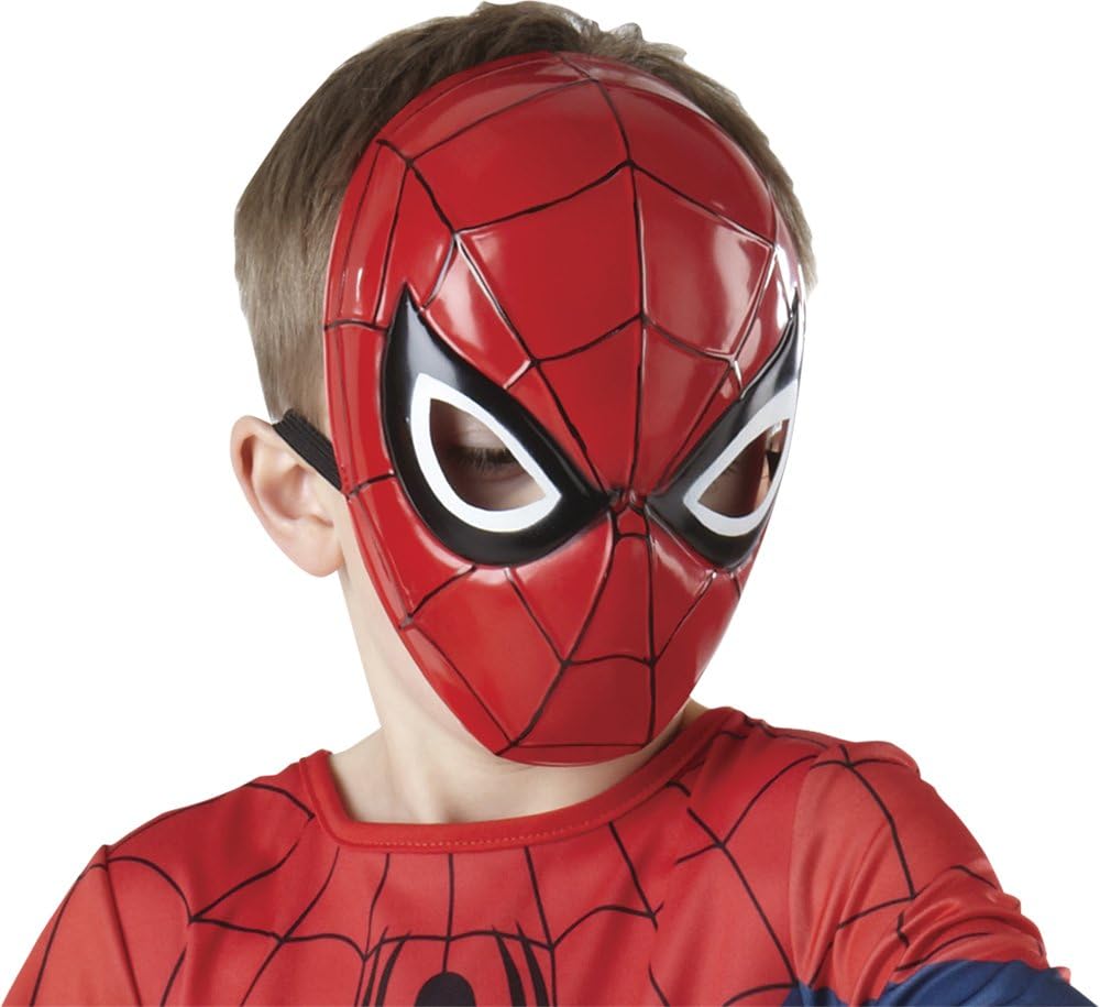 Rubie's Official Spiderman 1/2 Mask Moulded, Child Costume - One Size ...