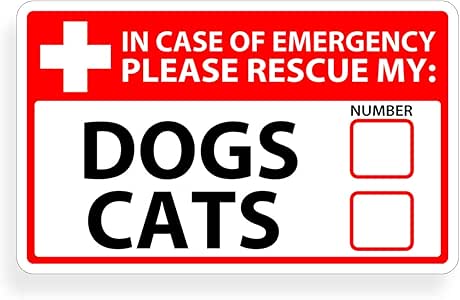 Amazon.com : 1st Responder Emergency Dog & Cat Rescue Decal Sticker ...