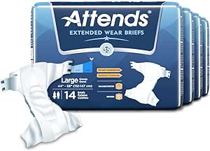 Amazon.com: Attends Extended Wear Briefs with Dry-Lock Containment Core ...