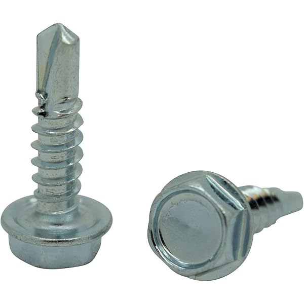 Thread Forming & Cutting Screws Hex Washer Head 1 Length Steel Thread ...