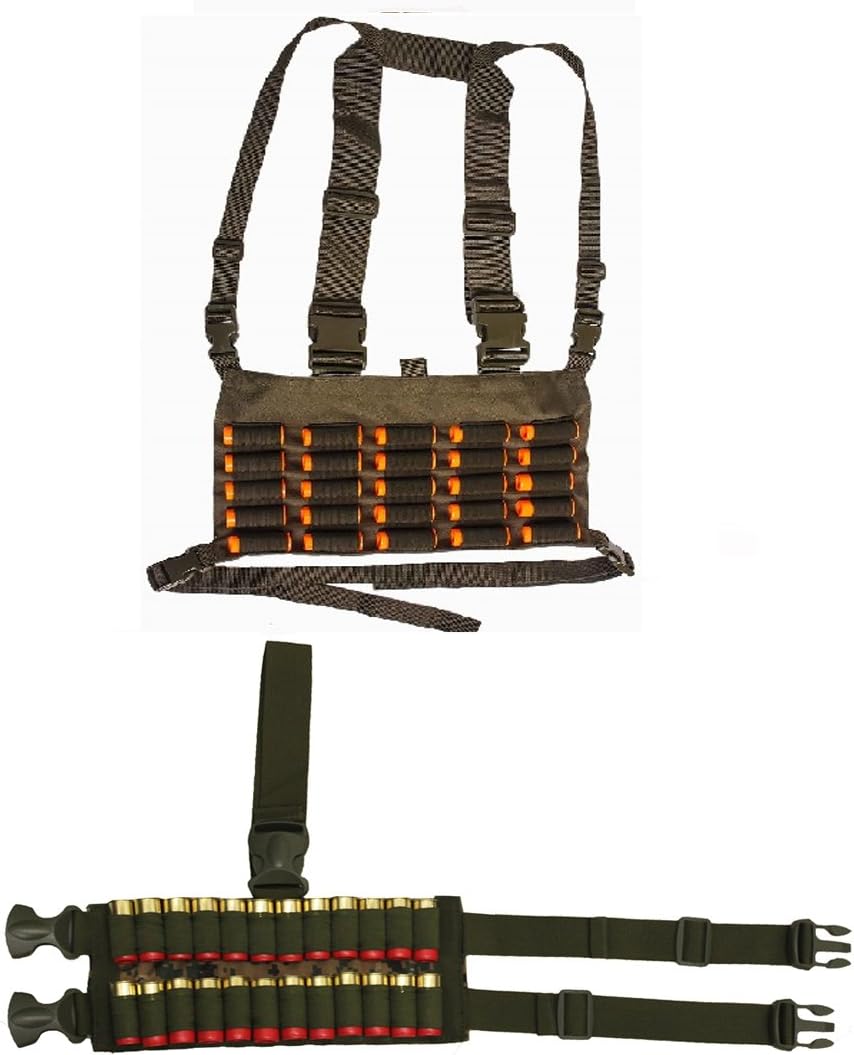 Amazon.com : OD Green Chest Rig 25 Round 12 & 20 GA Gauge Shotgun ...