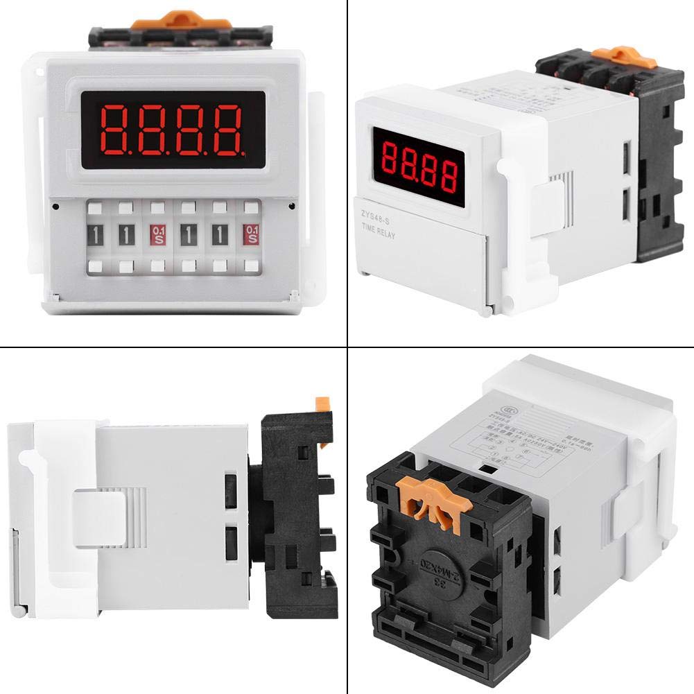 Time Delay Relay, AC/DC 24-240V ZYS48-S Timer Switch Cycle Relay ...