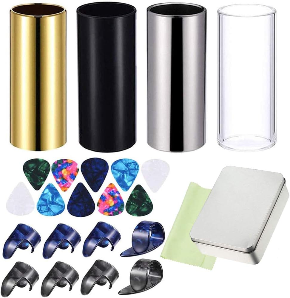 4 Set Medium Guitar Slides Including 3 Colors Stainless Steel 1 Pieces ...
