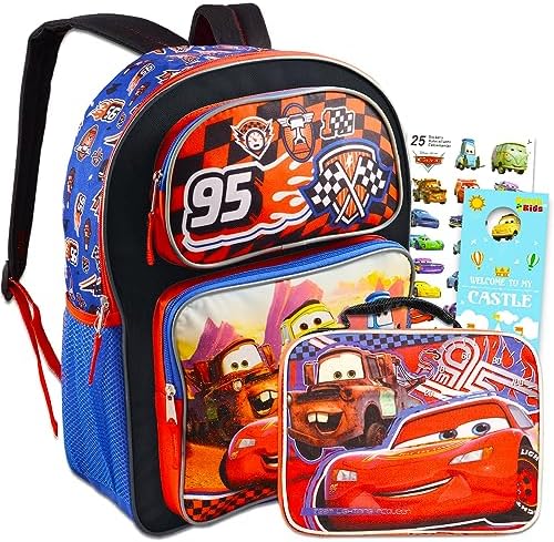 Disney Cars Backpack with Lunchbox for Boys - Bundle with Cars Backpack ...