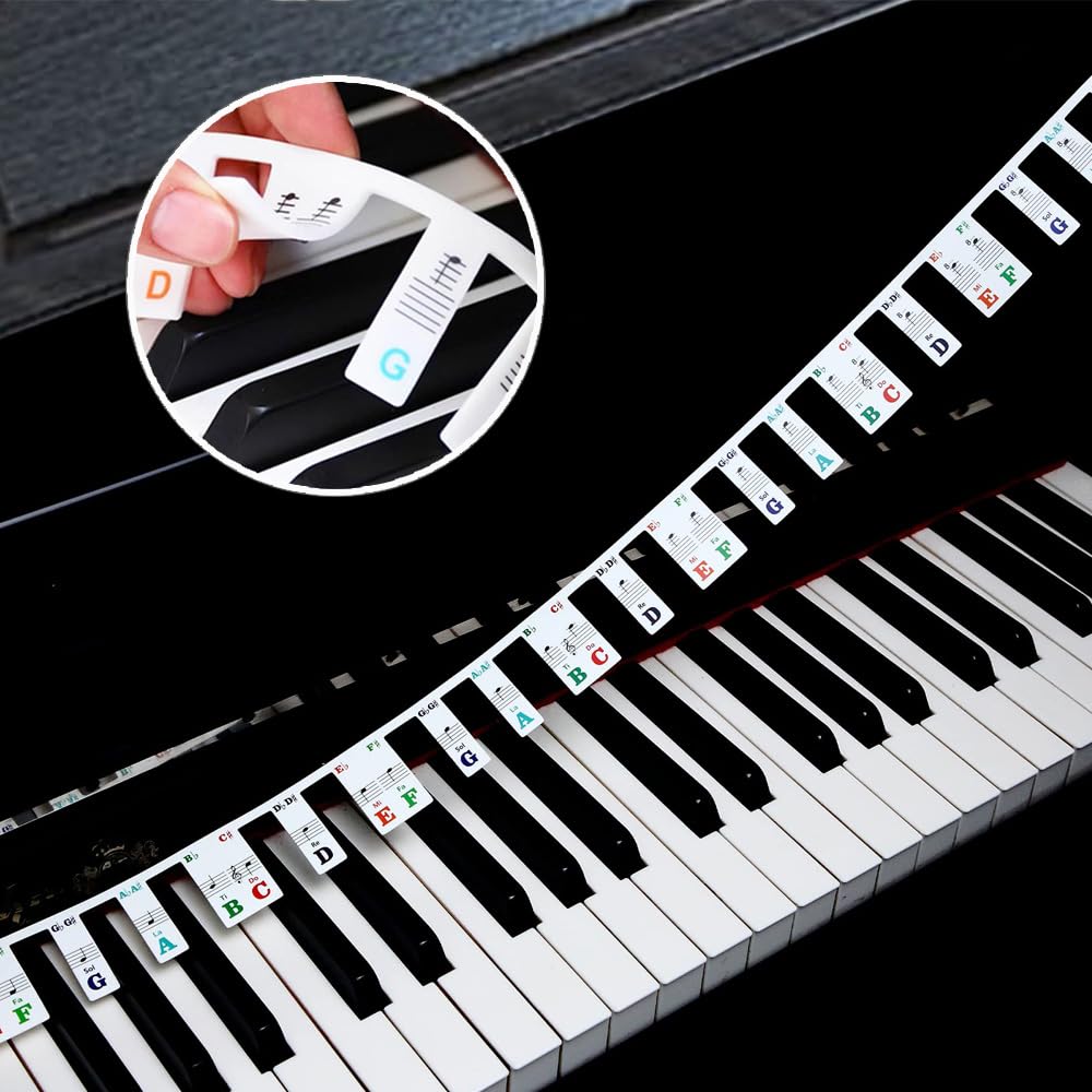 Mua Colorful Removable Piano Keyboard Note Labels, Silicone Piano Notes ...