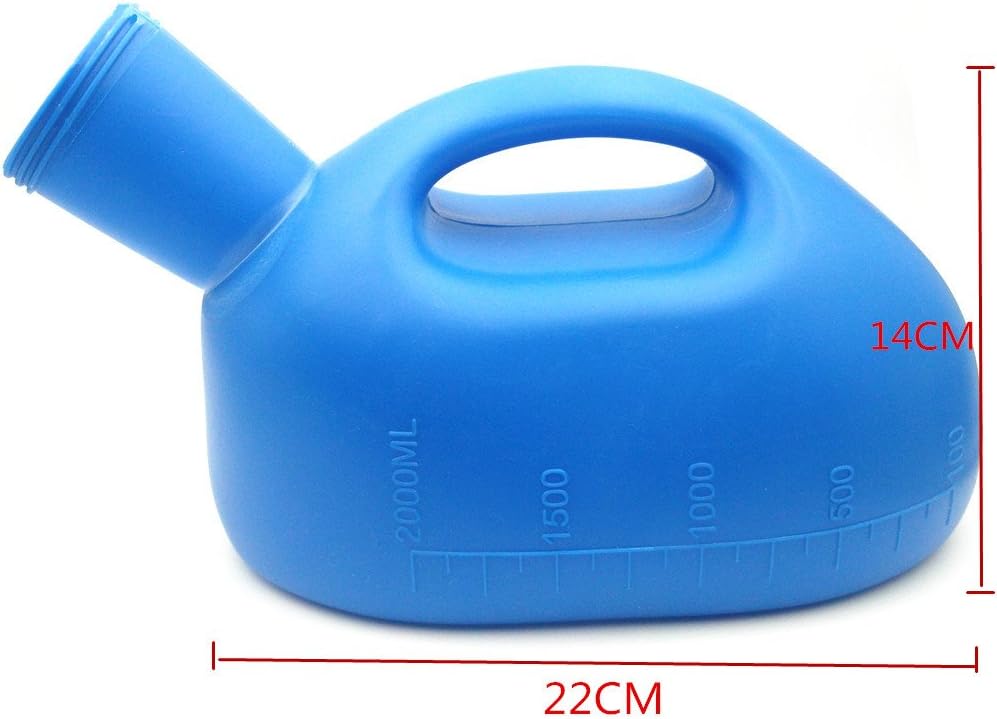 YUMSUM Men’s Male Bed Urinal Potty Pee Bottle 2000ML Collector with 1 ...