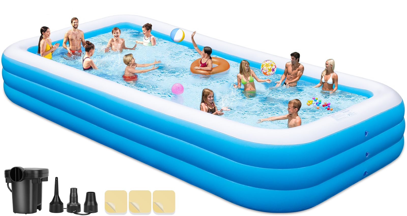 Extra Large Inflatable Pool for Adults, 180"x76"x22" Oversized ...
