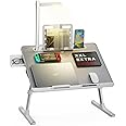 Amazon.com: SAIJI Laptop Bed Tray Desk with LED Desk Light, Adjustable ...