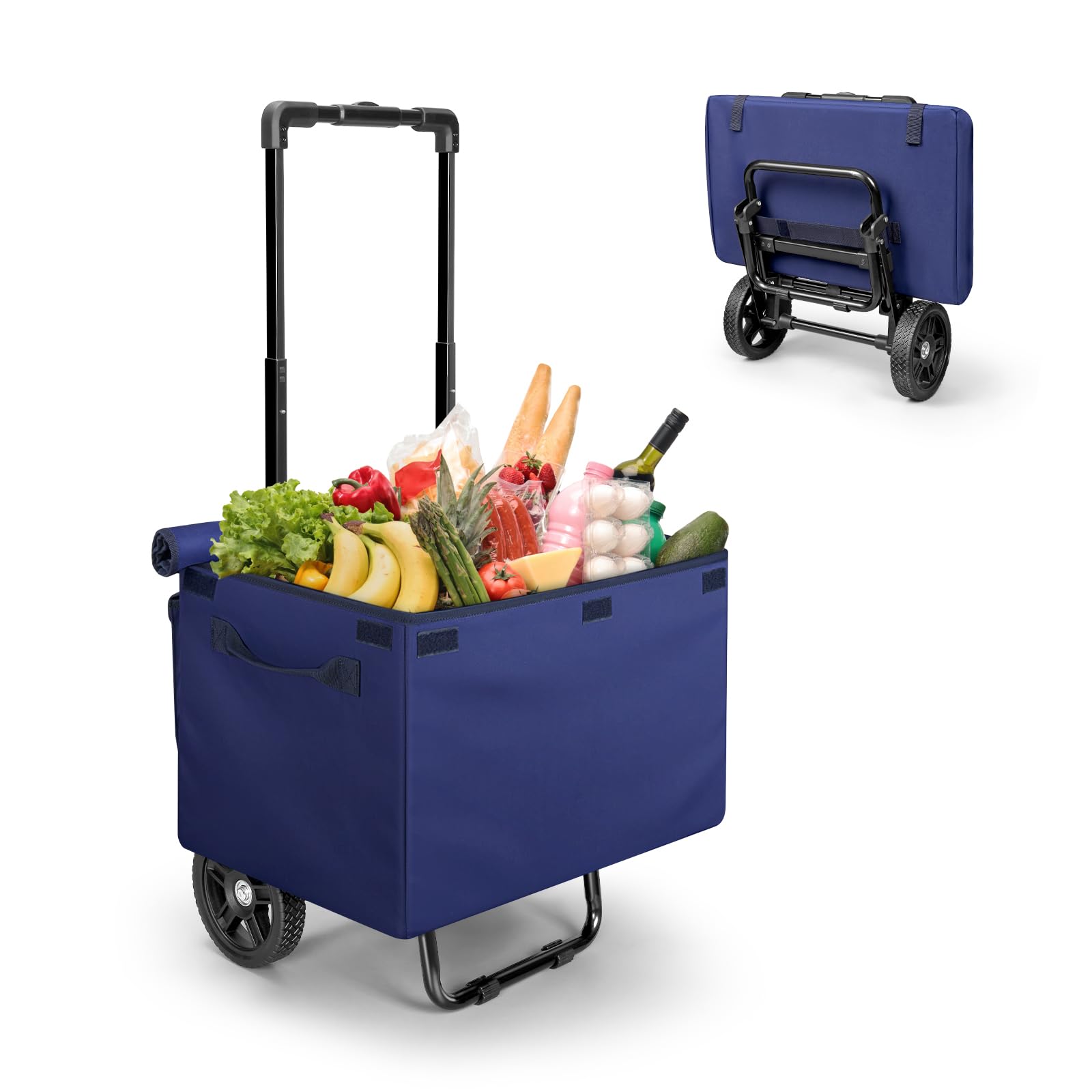 KEDSUM Shopping Carts for Groceries, 330 LBS/70L Grocery Cart on Wheels ...