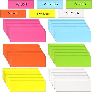Amazon.com : 60 Pcs Dry Erase Magnetic Labels Magnets Sticker Dry Erase ...