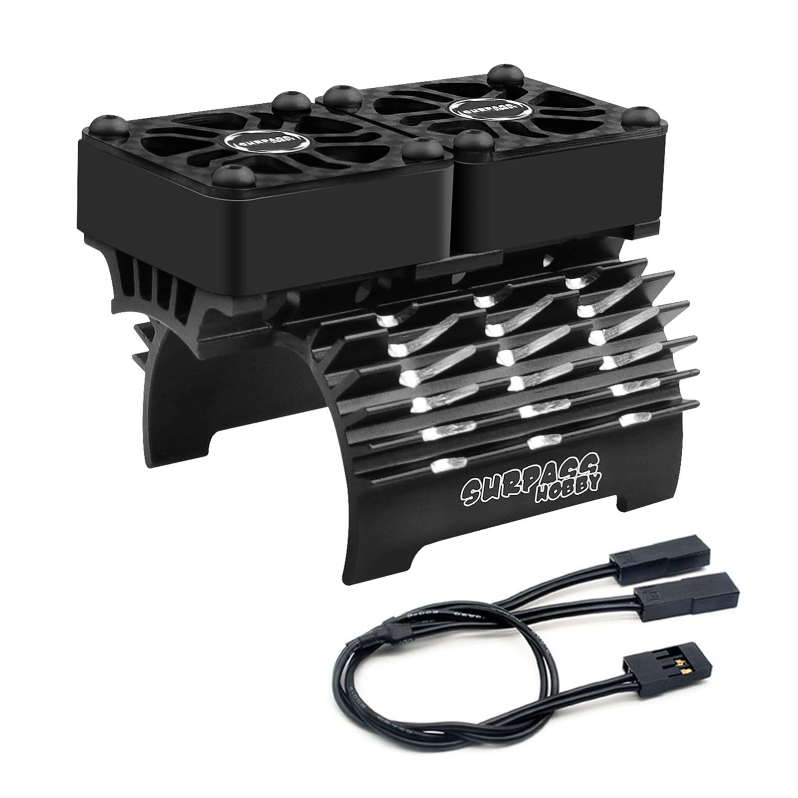Hobby Twin RC Car Motor Cooling Fans - Metal Cover Heatsink Fit for 1/8 ...