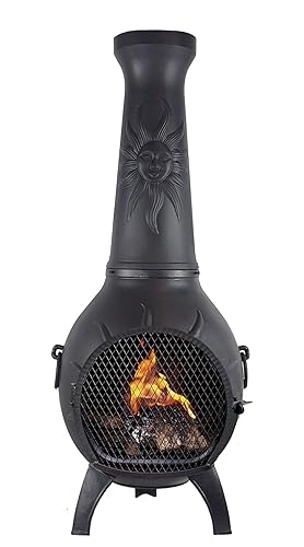 The Blue Rooster Sun Stack Chiminea Outdoor Fireplace - Wood Burning ...