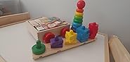 Amazon.com: Melissa & Doug Stack and Sort Board - Wooden Educational Toy With 15 Solid Wood ...