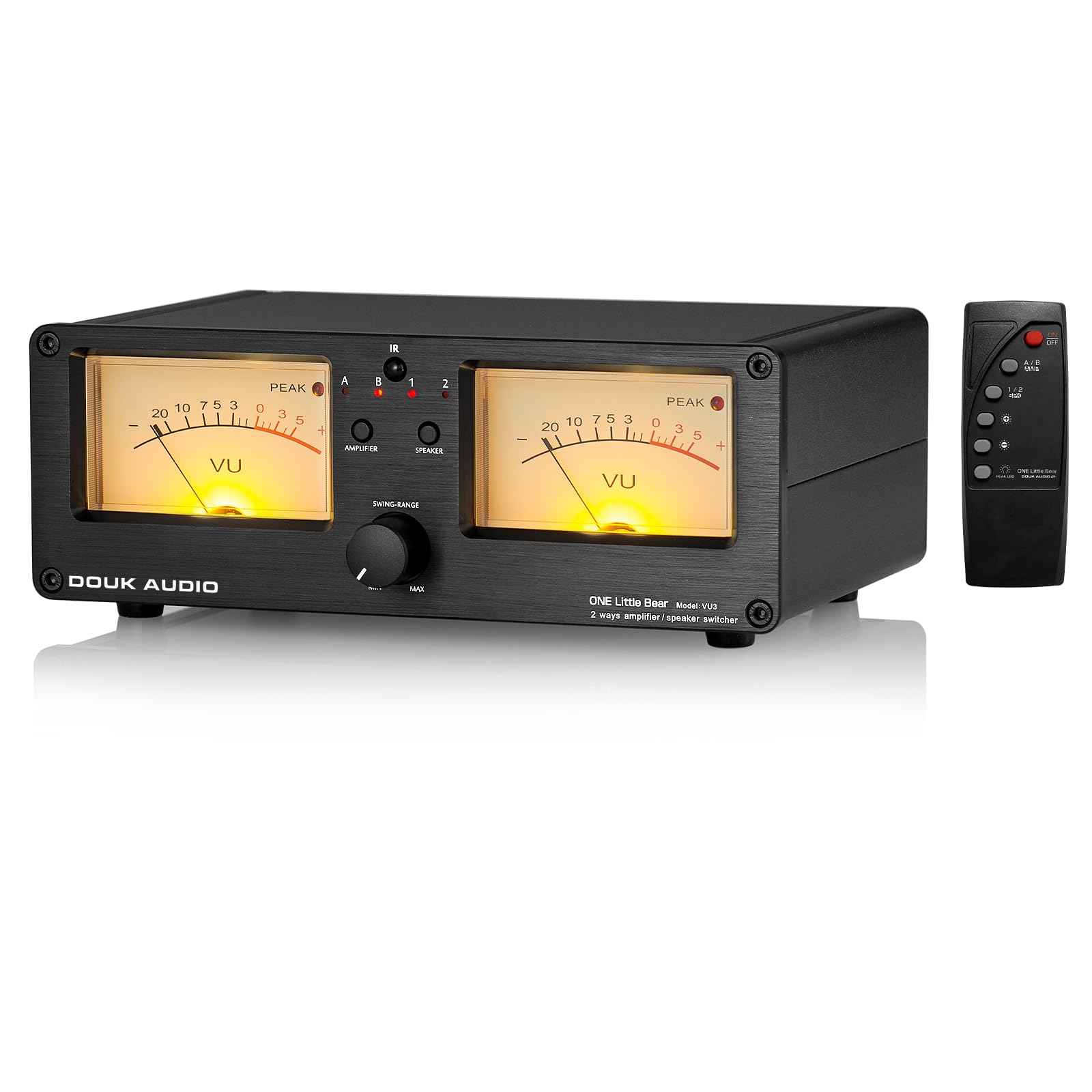 Douk Audio Vu3 Dual Analog Vu Meter 2 Way Amplifier Switch Speaker Selector Amp Audio