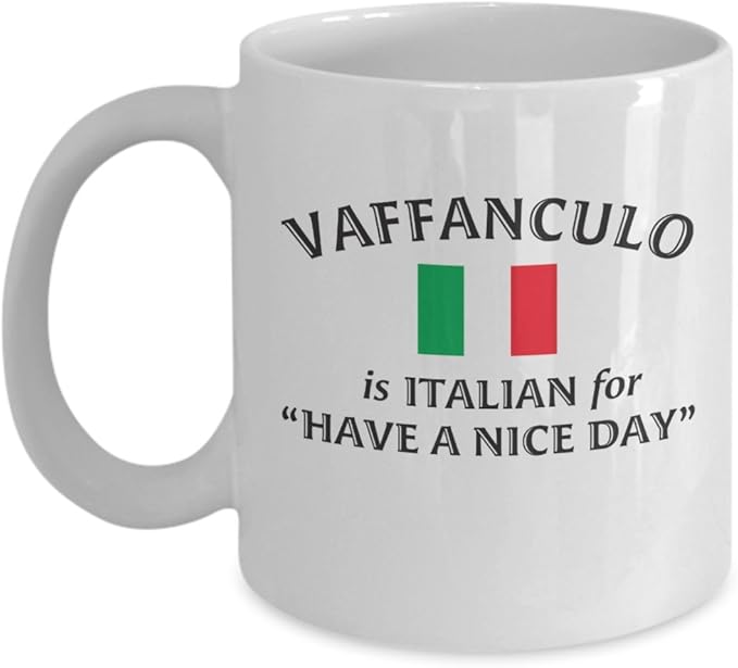 Amazon.com | Italian Coffee Mug, Vaffanculo Is Italian For "Have A Nice ...