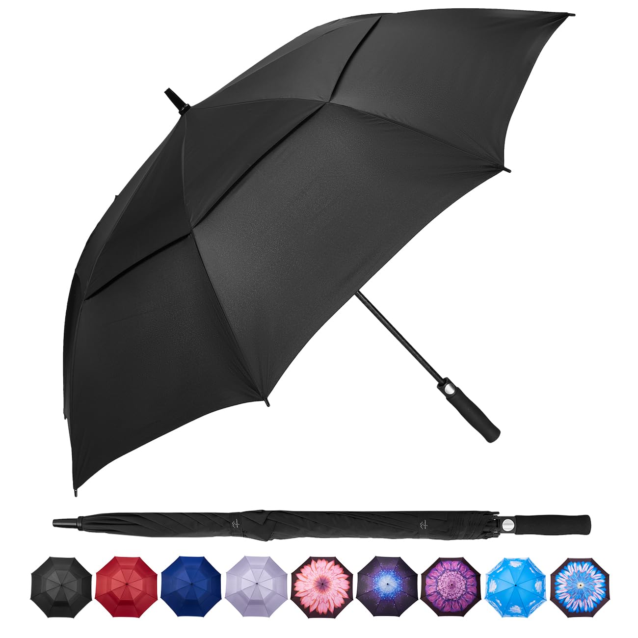 NOOFORMER 62/68 Inch Automatic Open Windproof Waterproof Golf Umbrella ...