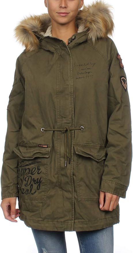 Superdry Women's Rookie Heavy Weather Tiger Par Coat: Amazon.co.uk ...