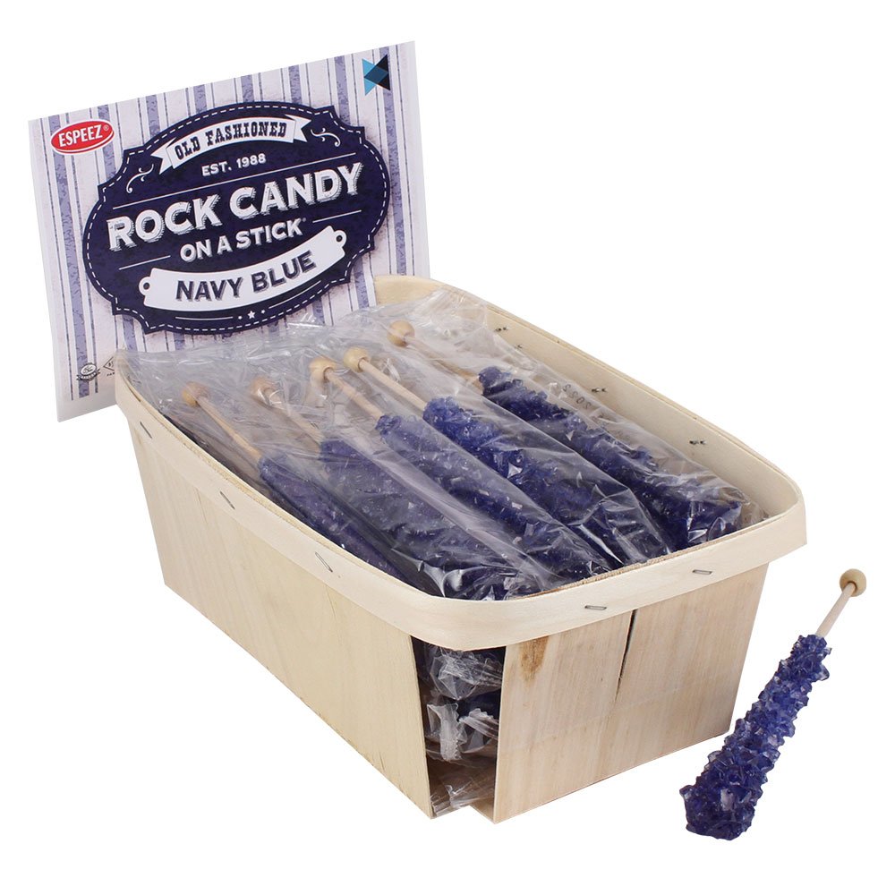 Buy Extra Large Rock Candy Sticks: 24 Blueberry Lollipop - Navy Blue ...