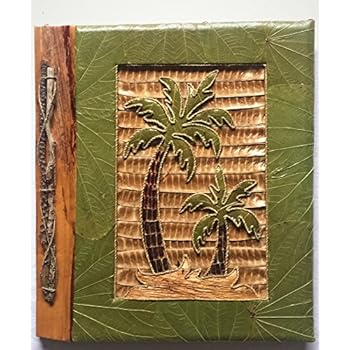 Amazon.com: All Natural 80 Photo Handmade Photo Album - Two Palm Trees ...