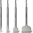 SDS Chisel Set, Firecore 4pcs Tile Removal Chisel Bits for SDS Plus Rotary Hammer Drill ...