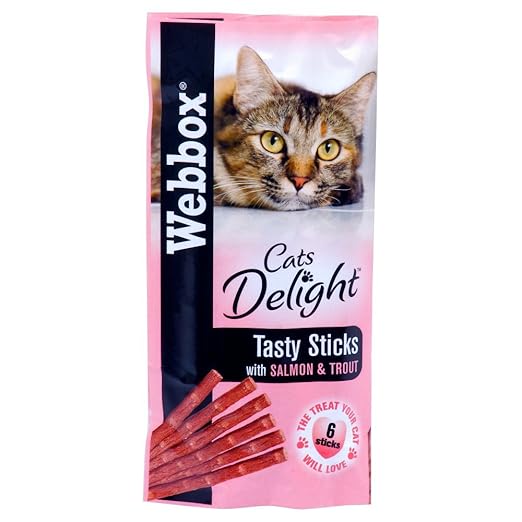 Webbox Cats Delight Tasty Cat Sticks Salmon and Trout, 6 Sticks: Amazon ...