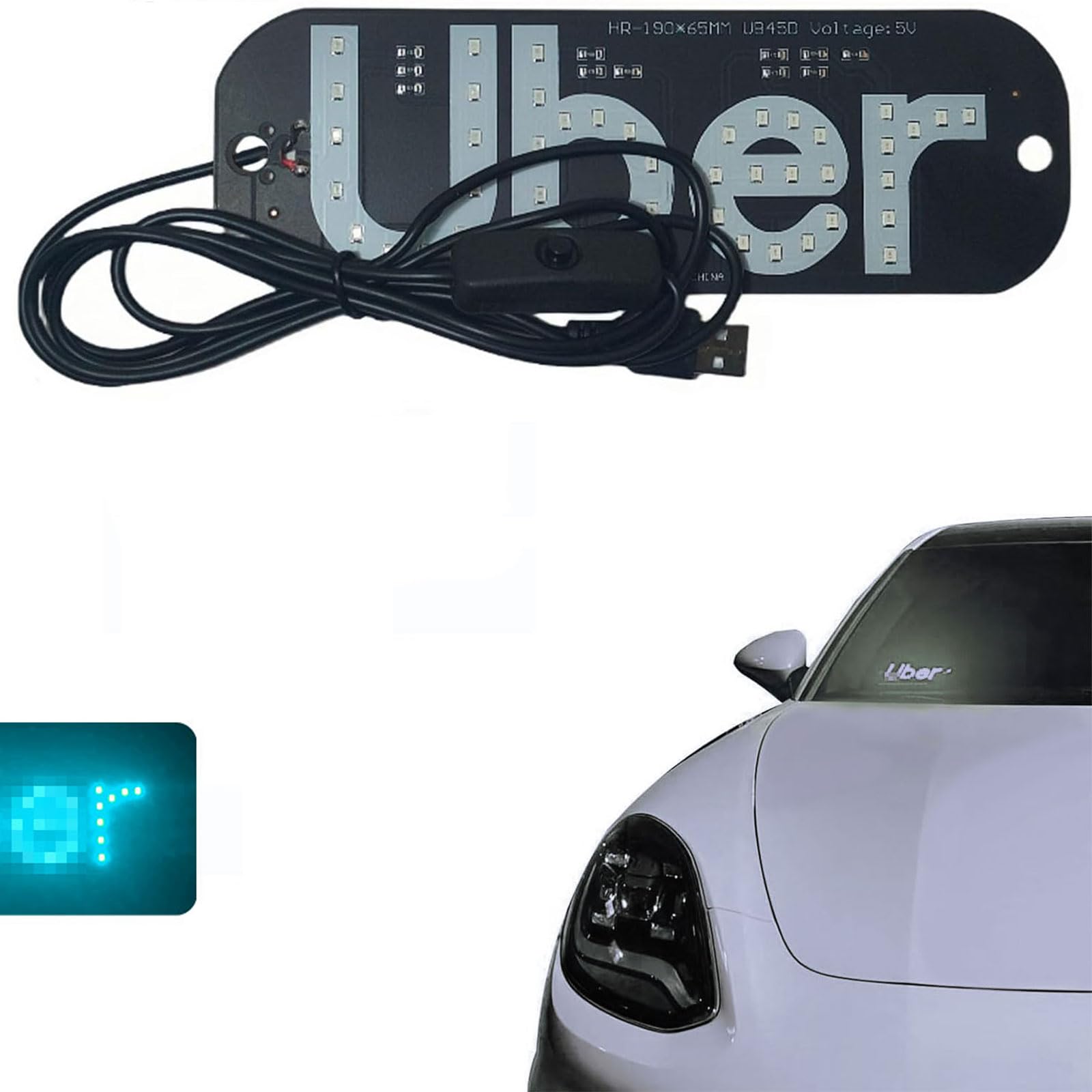 Mua JUCCEWRLD White Led Light Signs for Car, Taxi Sign Decal for Car ...