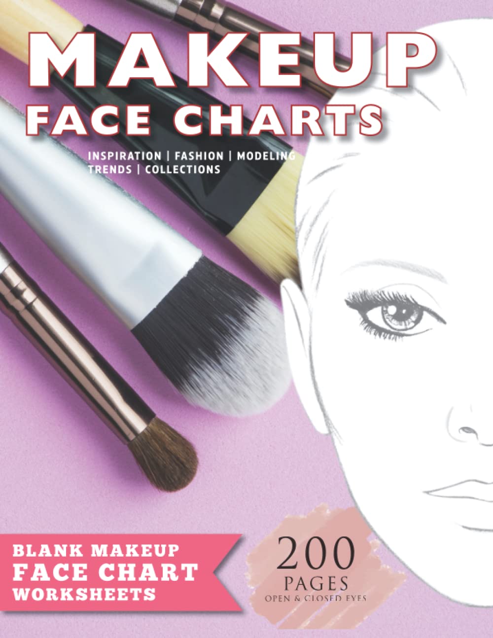 Mua Makeup Face Charts & Worksheets for Make up artists for coloring ...