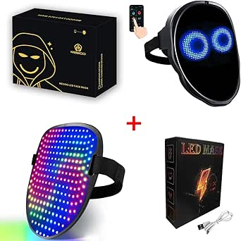 Amazon.com: MEGOO Led Mask With Bluetooth Shining Mask Programmable,for ...