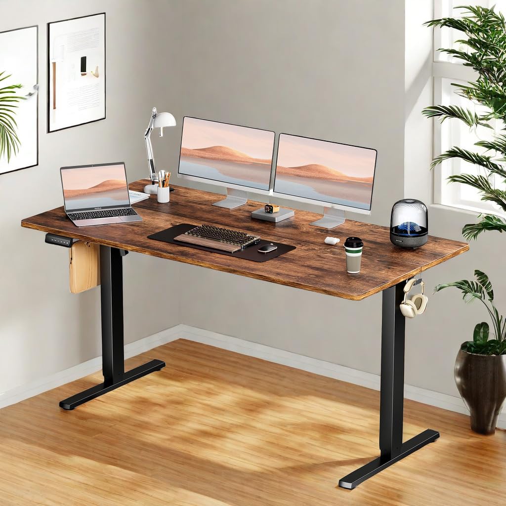 GlasFlength Electric Standing Desk Adjustable Height, Stand up Desk ...