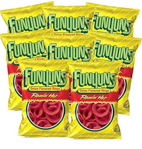 Funyuns Flamin' Hot Onion Flavored Rings, 1.25 ounce bags (Pack of 8 ...