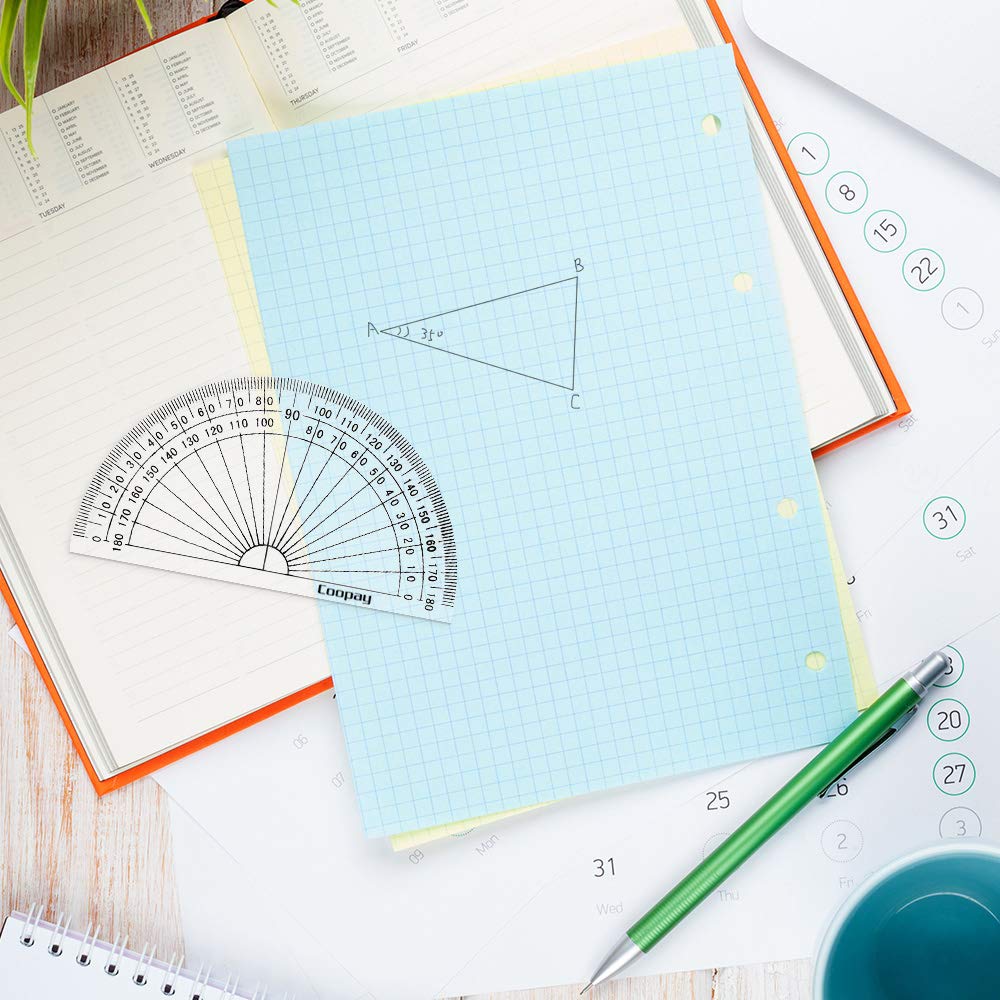 Mua Coopay 24 Pack Plastic Protractors Student Math Clear Protractor ...